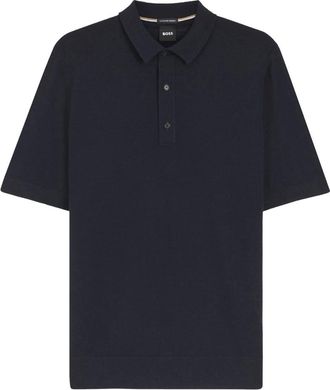 HUGO BOSS Leichtes Feinstrick-Poloshirt aus Schurwolle in