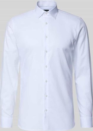 Olymp No. 6 Super Slim Fit Business-Hemd mit Kentkragen und Strukturmuster