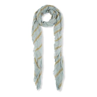 Cortana Gestreifter Schal in Aqua und Gold - - Accessories - Damen - Blau - ONE SIZE
