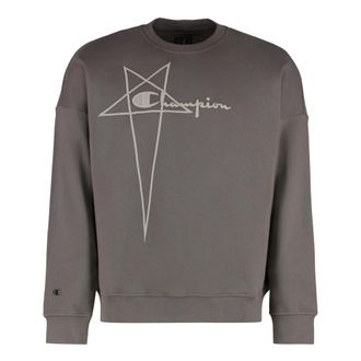 Rick Owens Baumwoll-Sweatshirt mit Rundhalsausschnitt - - Sweatshirts & Hoodies - Herren - Grau - 2XL
