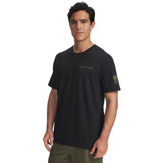 Under Armour Herren-T-Shirt, Freedom Banner, kurz&auml;rmelig, (001) Black/Marine Od Green, Klein