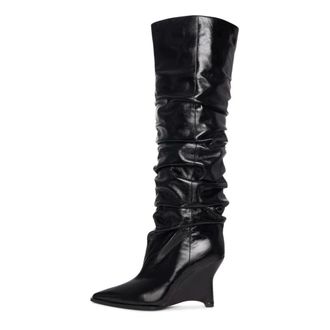 Cesare Gaspari Femme, Chaussures, Noir, Taille: 38 EU Bottes Slouch en Cuir