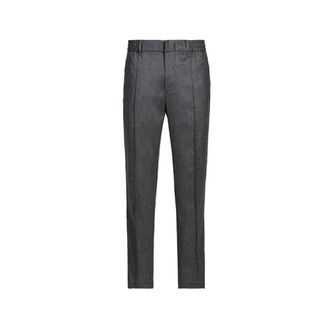 Emporio Armani Pantalon droit en laine vierge m&eacute;lang&eacute;e