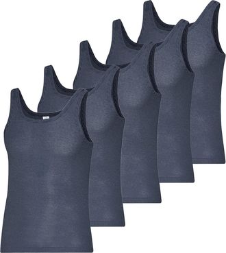 Esge Feinripp Ringel 610 - Unterhemd - 5er Spar-Pack (6 Marine)