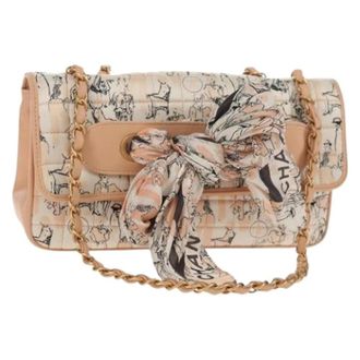 Chanel Sac port&eacute; &eacute;paule vintage en soie Pre-owned - Femme - Pre-owned - Rose - Taille: ONE Size