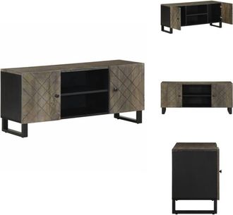 vidaXL TV-Schrank Schwarz 105x33x46 cm Massivholz Mango - TV-Schrank - TV-Schr&auml;nke - TV-St&auml;nder - TV-Board