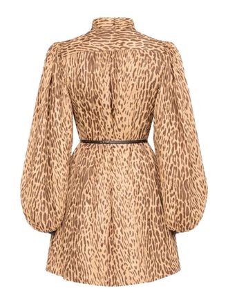 Zimmermann Animal Print Linen Mini Dress - Multicolor