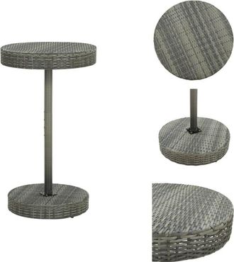 vidaXL Gartentisch Grau 60,5x106 cm Poly Rattan - Gartentisch - Esszimmertisch - Outdoortisch - Polyrattan Tisch - Stahlgestell
