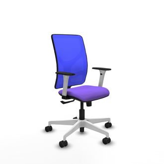 Piqueras y Crespo Verstellbarer Stuhl mit wei&szlig;en und schwarzen Armlehnen, h&ouml;henverstellbare Lendenwirbelst&uuml;tze, ausgestattet mit 3 Positionen und Schneideschaum, Blau/L