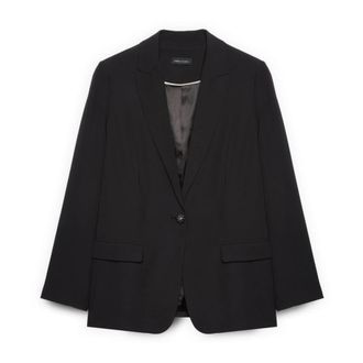 Fiorella Rubino Strukturierter Blazer mit Schmuckknopf - - Jackets - Damen - Schwarzk - 3XL