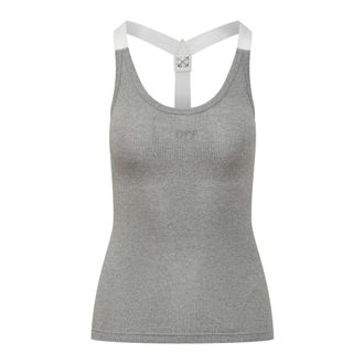 Off-white Geripptes Racerback-Top - - Tops - Damen - Grau - XS