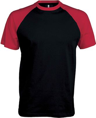 Kariban Baseball T-Shirt K330,Farbe:Black/Red;Gr&ouml;&szlig;e:L