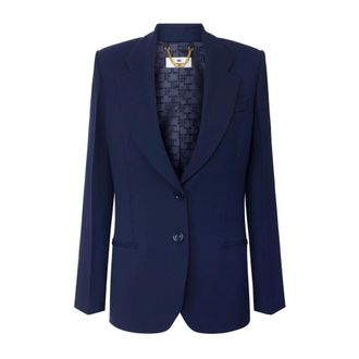 Elisabetta Franchi Damen, Jacken, Blau, XLGr&ouml;&szlig;e