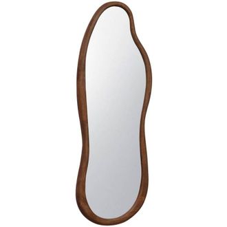 Sweeek Miroir organique AUSTIN en bois dhévéa. couleur noyer. 120 cm