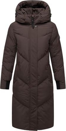 Marikoo Teonaa - Manteau dhiver long pour femme - Manteau matelass&eacute; chaud avec capuche amovible - Taille S &agrave; 5XL, chocolat, XL