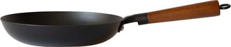 BAF Gusseisen Pfanne Induktion 26 cm mit Holzgriff - antihaftbeschichtete Bratpfanne mit flachem 5 cm Rand & Wabenstruktur Pfannenboden - geeignet für all