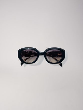 Maje Lunettes Rondes En Ac&eacute;tate - Noir - Maje