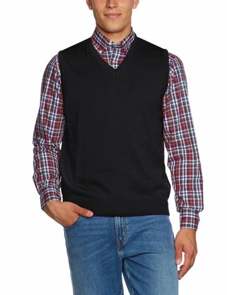 Maerz Herren Pullunder 460000, Gr. 60, Schwarz (595)