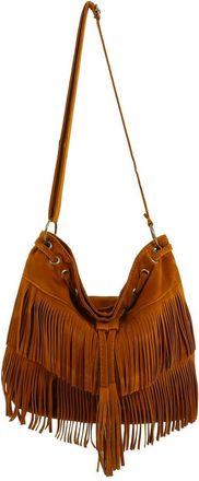 Valiclud Boho Umh&auml;ngetasche Damen Mit Fransen 15 Zoll Gro&szlig;e Vintage Quasten Crossbody Tasche Retro Eimerbeutel Braun F&uuml;r Alltag Festival