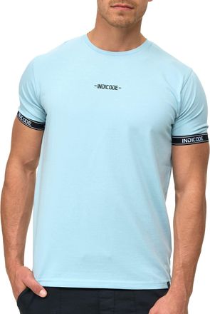 Indicode Herren Lutzy T-Shirt mit Rundhals-Ausschnitt | Herrenshirt Sommershirt Blue Wave, XXL