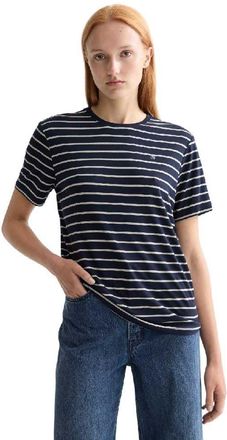 Scotch & Soda Damen Striped T-Shirt, Sky Captain/Languid Lavender V464, XL