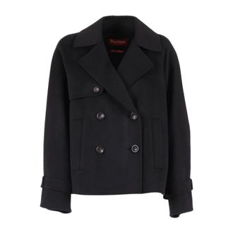 Max Mara Nupar Zweireihiger kurzer Wollmantel - - Coats - Damen - Schwarzk - S