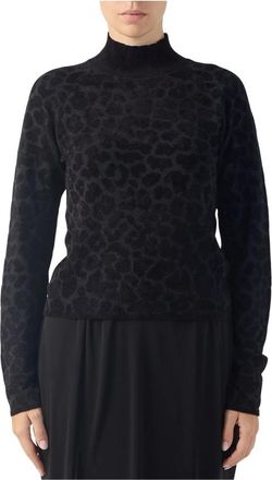 Just Cavalli Collo Alto Jacquard Leo Lurex - - Knitwear - Damen - Schwarzk - S