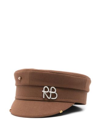 Ruslan Baginskiy casquette gavroche &agrave; logo appliqu&eacute; - Marron