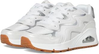 Skechers Uno Generation 1-Wavy Shimmer 310322l Baskets pour fille, Blanc/argent&eacute;, 28 EU