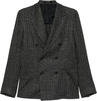 Tagliatore Homme, Vestes, Gris, Taille: M Veste Blazer Crois&eacute;e &agrave; Revers en Pointe