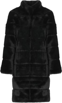 Betta Corradi Femme, Manteaux, Noir, Taille: 40 FR Manteau en fausse fourrure