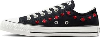 Converse Mixte Adulte Chuck Taylor All Star Low-Top Sneaker Basket, Noir/Rouge/Aigrette, 38.5 EU