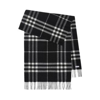 Burberry Femme, Accessoires, Noir, Taille: ONE Size &Eacute;charpe large &agrave; carreaux en cachemire