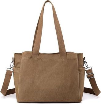 Generic Sac &agrave; bandouli&egrave;re en toile pour femme - Grande capacit&eacute; - Style vintage - Avec poign&eacute;e sur le dessus - Style d&eacute;contract&eacute; - Multifonction - Pour le tra