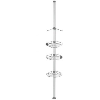 Simplehuman Badezimmerzubeh&ouml;r - Eckstange mit einstellbaren Ablagen, Edelstahl BT1062