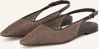 Brunello Cucinelli Brunello Cucinelli Slingballerinas Mit Schmucksteinen braun