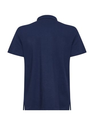 Polo Ralph Lauren Mens Navy Blue Piqu&eacute; Polo Bear Custom Slim-Fit Shirt Cotton T-shirts And Polos