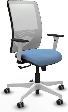 Piqueras y Crespo Computerstuhl Zulema Blau mit wei&szlig;en und schwarzen Armlehnen, h&ouml;henverstellbare Lendenwirbelst&uuml;tze, ausgestattet mit Sincro 3 Positionen und Schneides