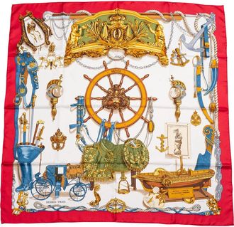 Herm&egrave;s T&uuml;cher & Schals - Hermes Classic Musee Silk Carre 90 Scarf Tuch - Gr. unisize - in Rot - f&uuml;r Damen