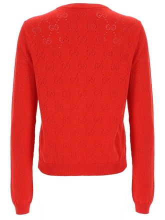 Gucci Silk and Cotton Blend Cardigan - Red