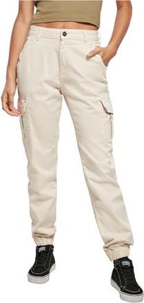 Urban Classics Femme Ladies High Waist Cargo Pantalon, Sable Blanc, 28 EU