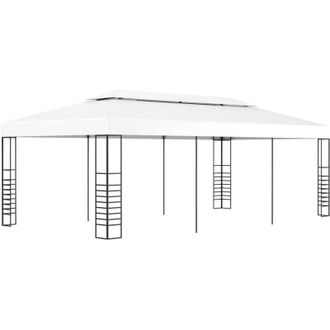vidaXL Tonnelle de jardin 6 x 3 m Blanc vidaXL