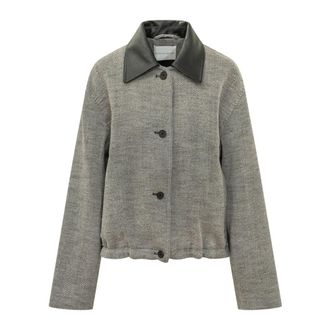 STUDIO NICHOLSON Seberg Lederkragen Jacke - - Jackets - Damen - Grau - M