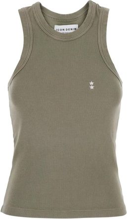 Icon Denim Los Angeles Femme, Tops, Vert, Taille: 38 FR Lunaj8037Cac Top &agrave; col rond