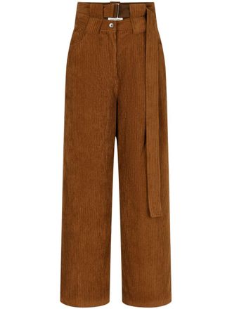 STUDIO TOMBOY pantalon côtelé à plis marqués - Marron