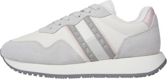 Tommy Jeans Damen Runner Sneaker Eva Metallic aus Wildleder, Weiß (Ivory), 36