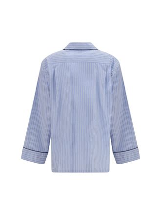 Dolce & Gabbana Womens Embroidered Cotton-Blend Shirt Rigato Cotton; Silk