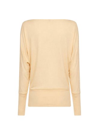 Toteme Womens Boatneck Viscose Top Yellow Knitwear Sweater