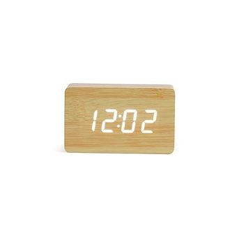 Livoo Horloge Digitale Aspect Bois RV150BC, 10 x 4,3 x 6 cm