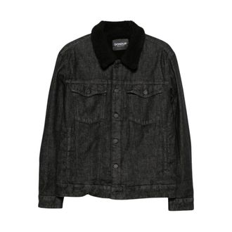 Dondup Veste en jean &agrave; col en peau de mouton - Homme - Vestes - Noir - Taille: M